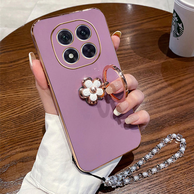 适用红米note14pro十手机壳小米redminote14por保护硅胶套5g镜头全包防摔带花朵支架软redmi女加145g手链时尚