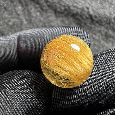 天然水晶巴西原矿板钛晶金发晶顺发猫眼转运珠吊坠手链13.7mm夸