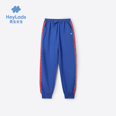 男生女生男大童撞色织带运动风长裤NPZEJ33039A