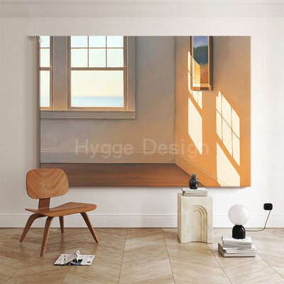 温馨光影中古风高级客厅装饰画沙发背景墙小众艺术玄关过道壁挂画