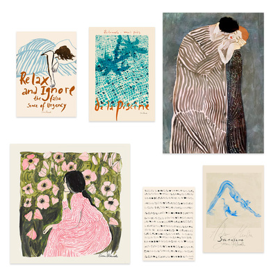 荷兰PSTR Studio度假风卧室Relax装饰画Sissan Richardt