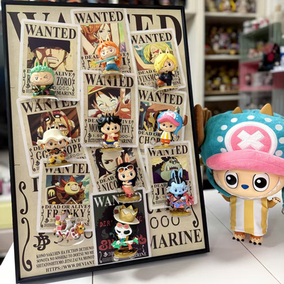 拉布布海贼王盲盒收纳装饰画上墙