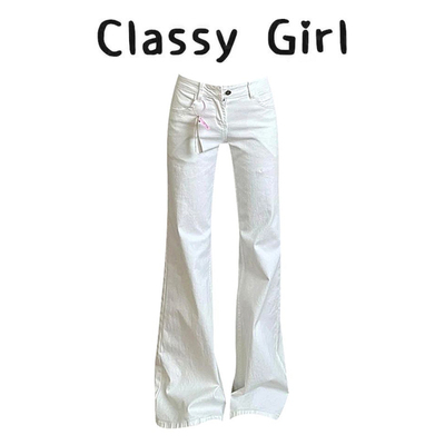 早秋美式复古水洗高腰显瘦牛仔裤