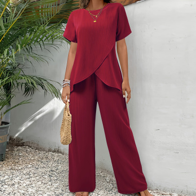 2026 Women's Fashion Casual Cross Large Size Irregular Set W