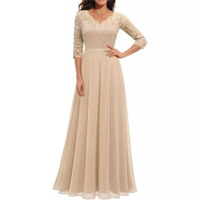 6-color, 4-size Lace-paneling Longline Waist-cinching Elegan