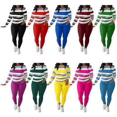 D9698 Hot Women's Fashion Distinctive Stripe Positioning Pri