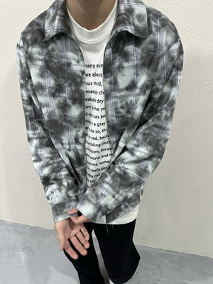 忍痛割爱价La chute春夏晕染衬衫淡紫色条纹cleanfit男女长袖