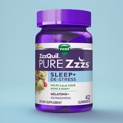 ZzzQuil 美国PURE Zzzs褪黑素软糖睡眠帮助情绪醉茄Sleep42粒