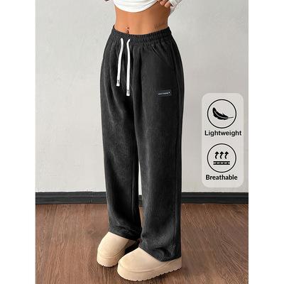 Women's American retro casual pants女跨境美式复古休闲裤宽松