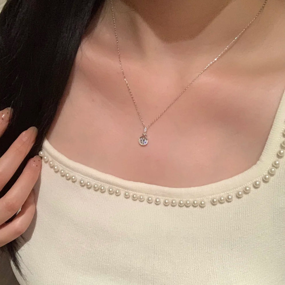 金色极细小水滴闪钻吊坠项链女2026新款高级感锁骨链小众设计配饰