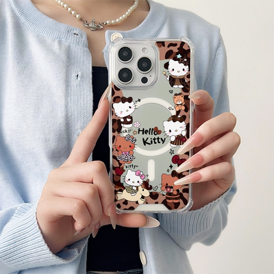 卡通磁吸镜面全包通用手机壳