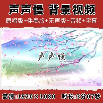 声声慢背景视频歌曲伴奏字幕童声版韩依霖演出LED大屏幕