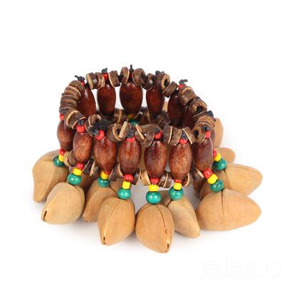 高档Schwinger蹈手链手工制作串乐民手族舞手摇铃非洲鼓打击乐伴