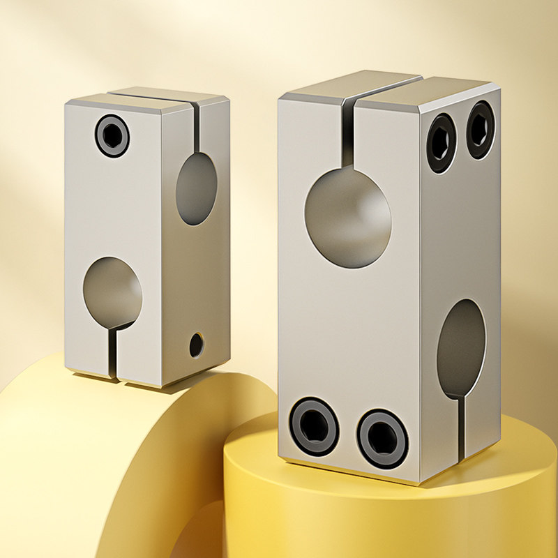 NYCD光轴十字夹固定支架平行垂直连接锁紧铝制同径交叉双孔支撑座