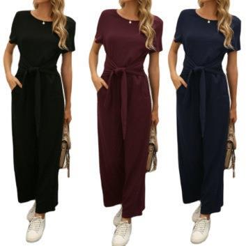 Women's tied waist jumpsuit女装绑带收腰连体裤