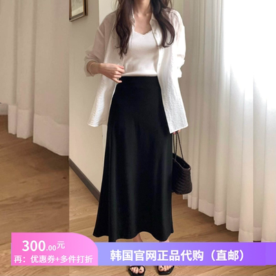 25夏季休闲通勤半身裙女韩国代购benito正品新款中长款弹力a字裙