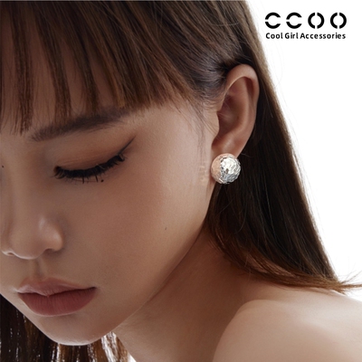 CC&OO闪光碎冰耳钉女高级感轻奢气质大气耳环小众设计感银针耳饰