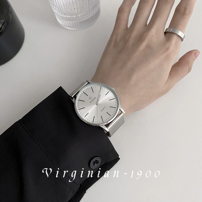【Virginian1900】超薄简约高级感休闲网带防水石英商务时尚男表