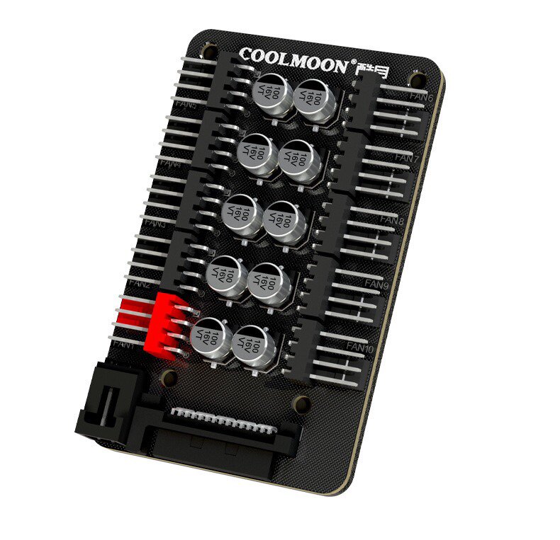 适用温控4PIN 4针风扇10路集线器CPUFAN扩展PWM一托10分线器