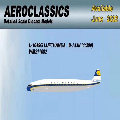 AeroClassics 6月新品！1:200 L-1049G 德國 漢莎航空 D-ALIN 飛