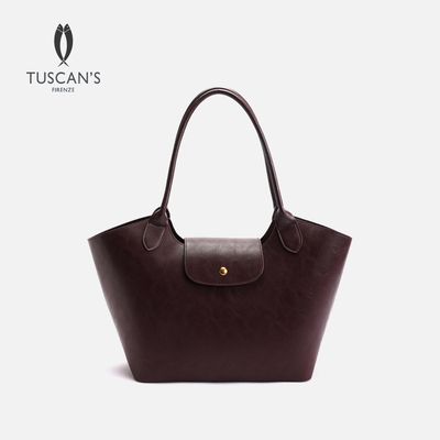 TUSCAN'S牛皮托特包单肩子母包2026新款大容量通勤包双鱼女包