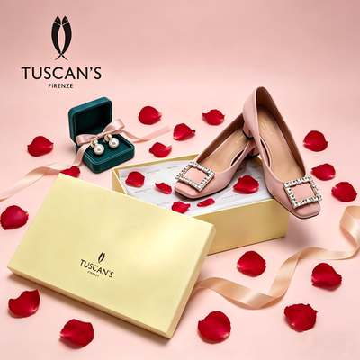 TUSCAN'S【母亲节礼物】轻奢女士钻钻方扣单鞋绒面浅口高跟鞋双鱼