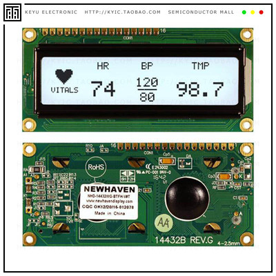 NHD-14432WG-BTFH-V#T【LCD MOD GRAPH 144X32 WH TRANSFL】