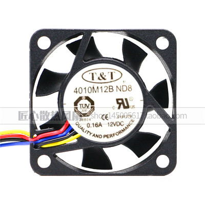 正品台湾T&T 4010M12B NF1 4010 12V 0.16A 4cm风扇3线双滚珠风扇