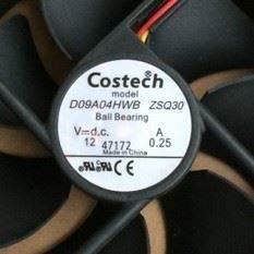 全新 Costech 9cm风扇 D09A04HWB ZSQ30 12V0.25A 9025 散热风扇