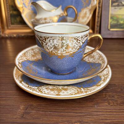 Royal Doulton 皇家道尔顿 重鎏金缠枝纹饰柄百年古董咖啡杯茶杯