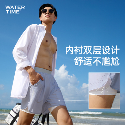 WaterTime泳裤男款双层五分裤