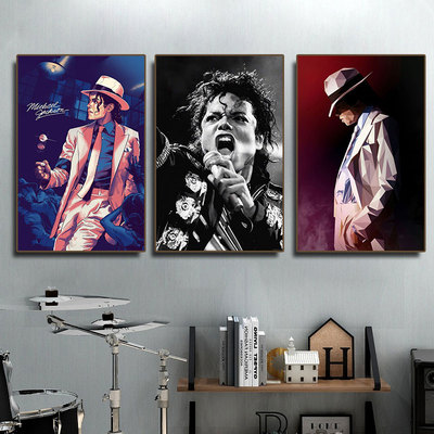 酒吧迈克尔杰克逊音乐装饰画MichaelJackson清复古挂画海报KTV吧