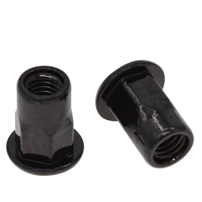 黑色大边六角铆螺母环保镀锌拉帽