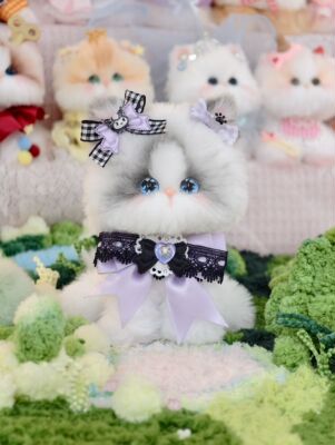 【大款】原创设计13cm布偶猫成品扭扭棒萌宠玩具蓝双汽车摆件