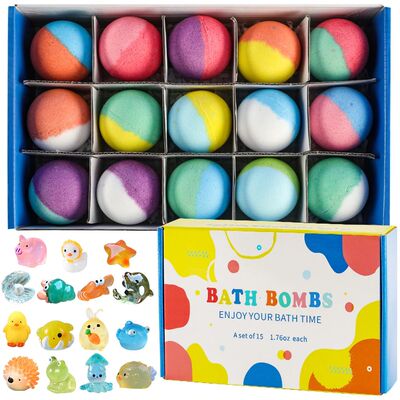 Bath Bombs for Kids with Surprise Inside, 15 Pack Kids Bath