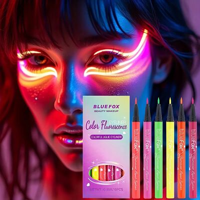 6-Color Fluorescent Eyeliner Set, Rainbow Neon Liquid Eyelin