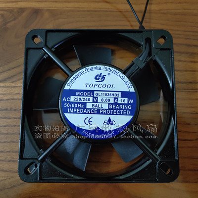 原装TOPCOL GL11025HB2 AC220V 0.09A 16W 11cm 机箱交流散热风扇