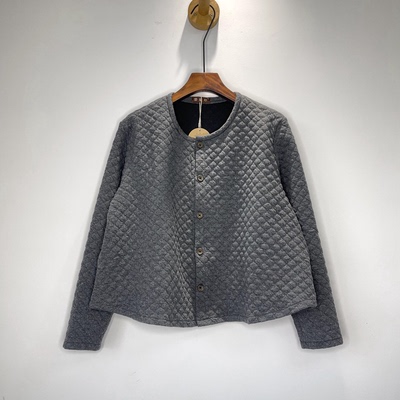 短款排扣外衣女文艺短外套小个子