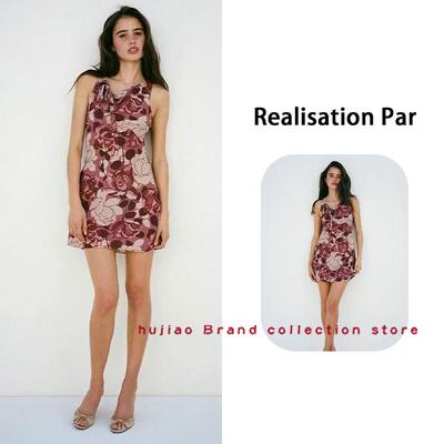 煳椒正品 Realisation 新款复古印花休闲气质夏日绝美短洋装