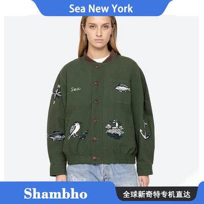 Shambho正品 Sea New York 新款灯芯绒衣领鱼船刺绣工装夹克外套