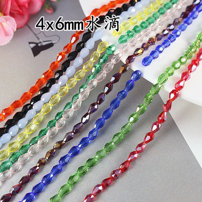 diy迷你水滴形玻璃发簪编织散珠