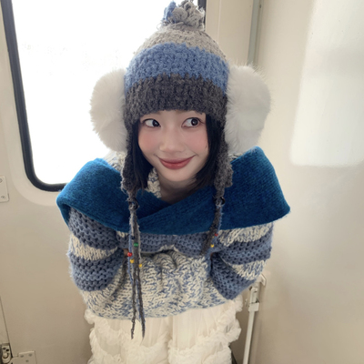 2025新款费尔岛风毛线帽