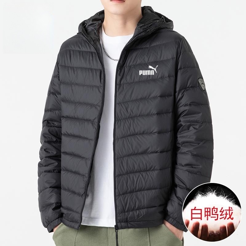 奥莱专柜轻薄羽绒服男士秋冬季连帽短款白鸭绒保暖外套宽松加厚