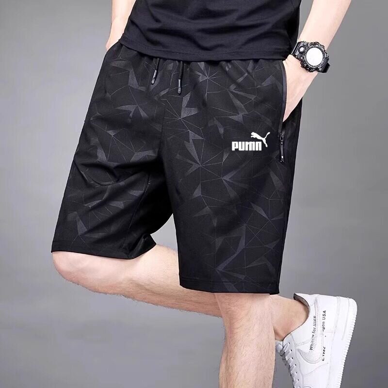 奥莱专柜冰丝短裤男夏季薄款宽松运动速干潮牌大码休闲透气五分裤