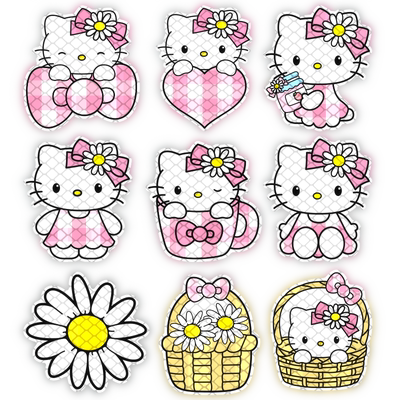 卡通KT猫装饰防水反光车身头盔贴