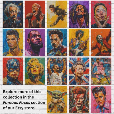 Famous Faces Print Set Canvas Wall Oil Art欧美名人无框装饰画
