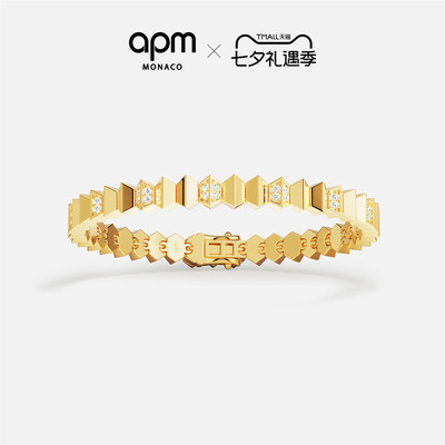[夏季新品]APM Monaco金黄色波浪Up and Down手链叠戴手饰礼物