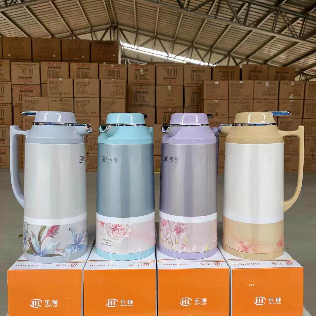 乐狮保温壶家用学生宿舍按压式保温瓶不锈钢热水瓶玻璃内胆保温壶