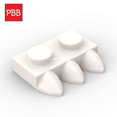 小积木颗粒1x2板带3尖牙牙齿