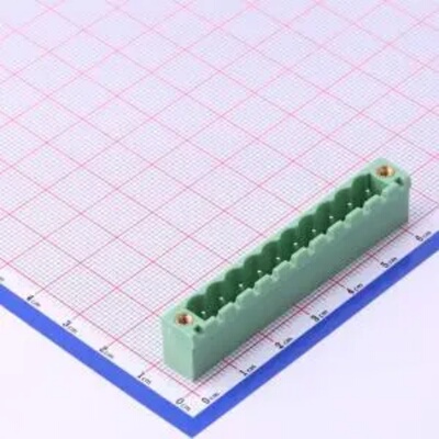 WJ2EDGRM-5.08-10P 插拔式5.08mm接线端子1x10P 弯插螺丝固定绿色